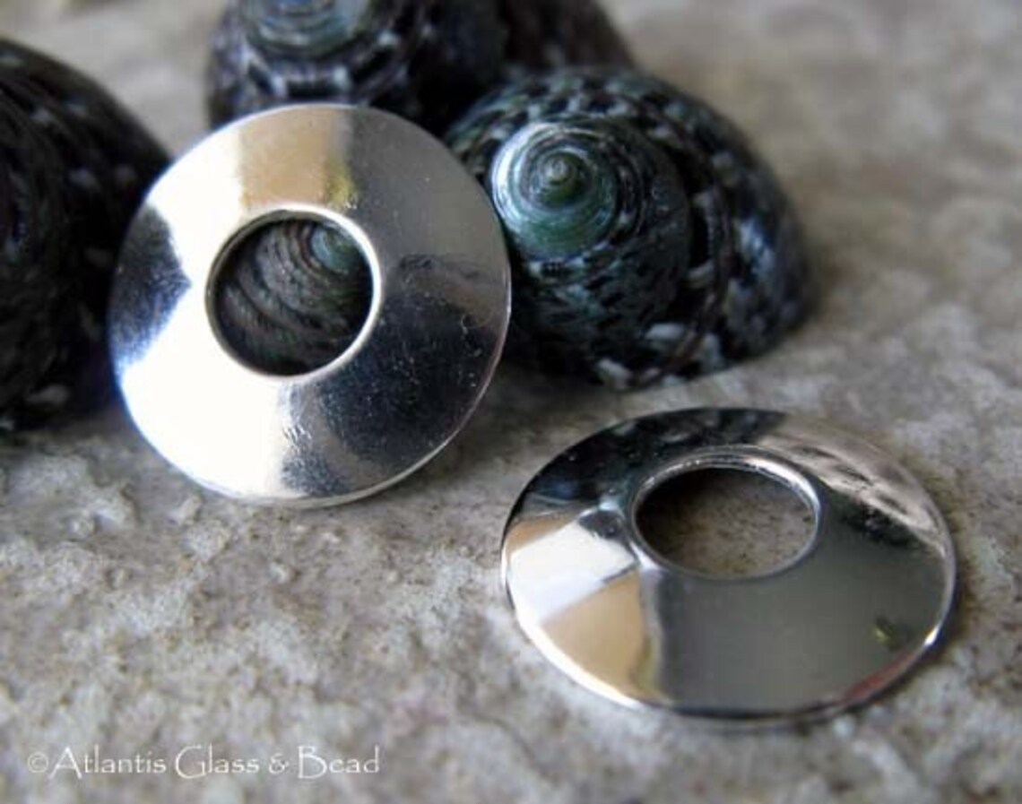 Large Hole 13mm Bead Caps. Artisan Handmade in Sterling Silver, Copper ...