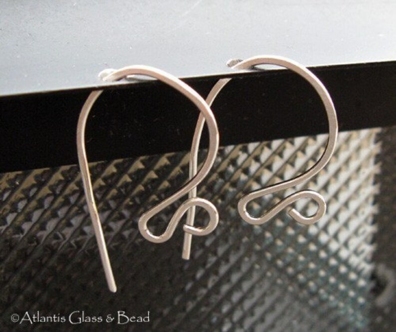 Fancy French Hook Ear Wire. Sterling Silver Artisan Earring Jewelry ...