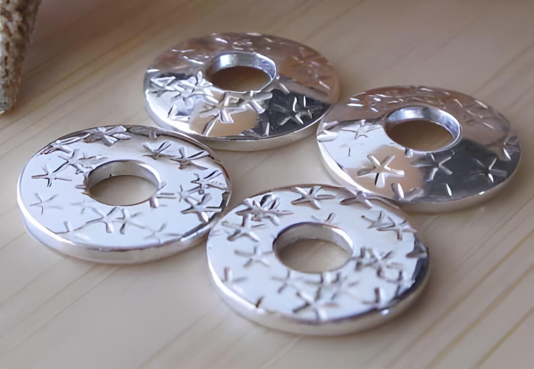 Large Hole Star Bead Caps 10mm. Artisan Handmade Sterling Silver ...