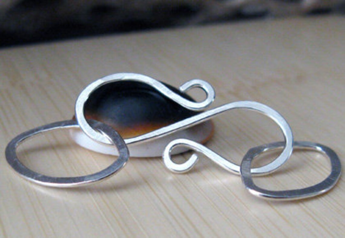 Large Handmade Clasp Sterling Silver or 14k Gold Filled Hook Set ...