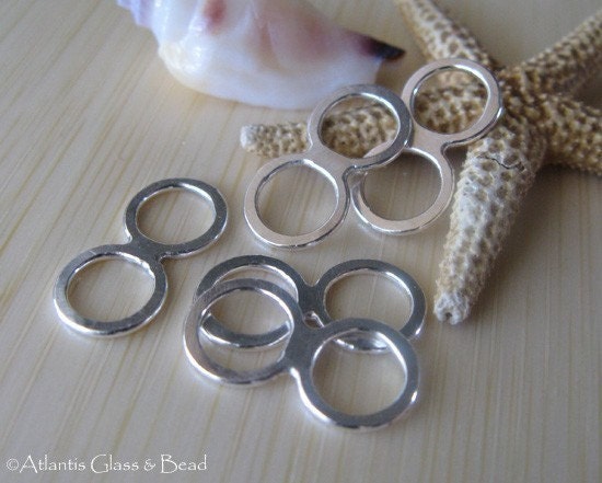 Connected Ring Findings. Polished or Oxidized Sterling Silver. - Etsy