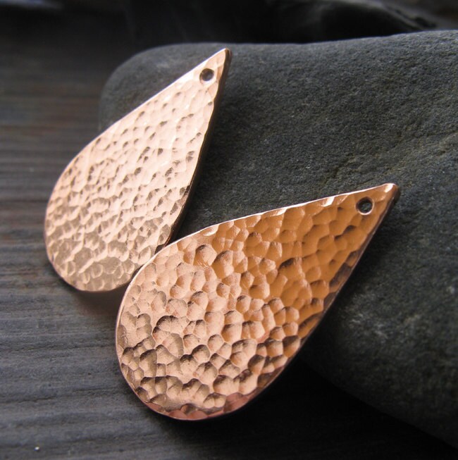 Copper Tear Drop Jewelry Findings. Hammered 29 X17mm Artisan - Etsy