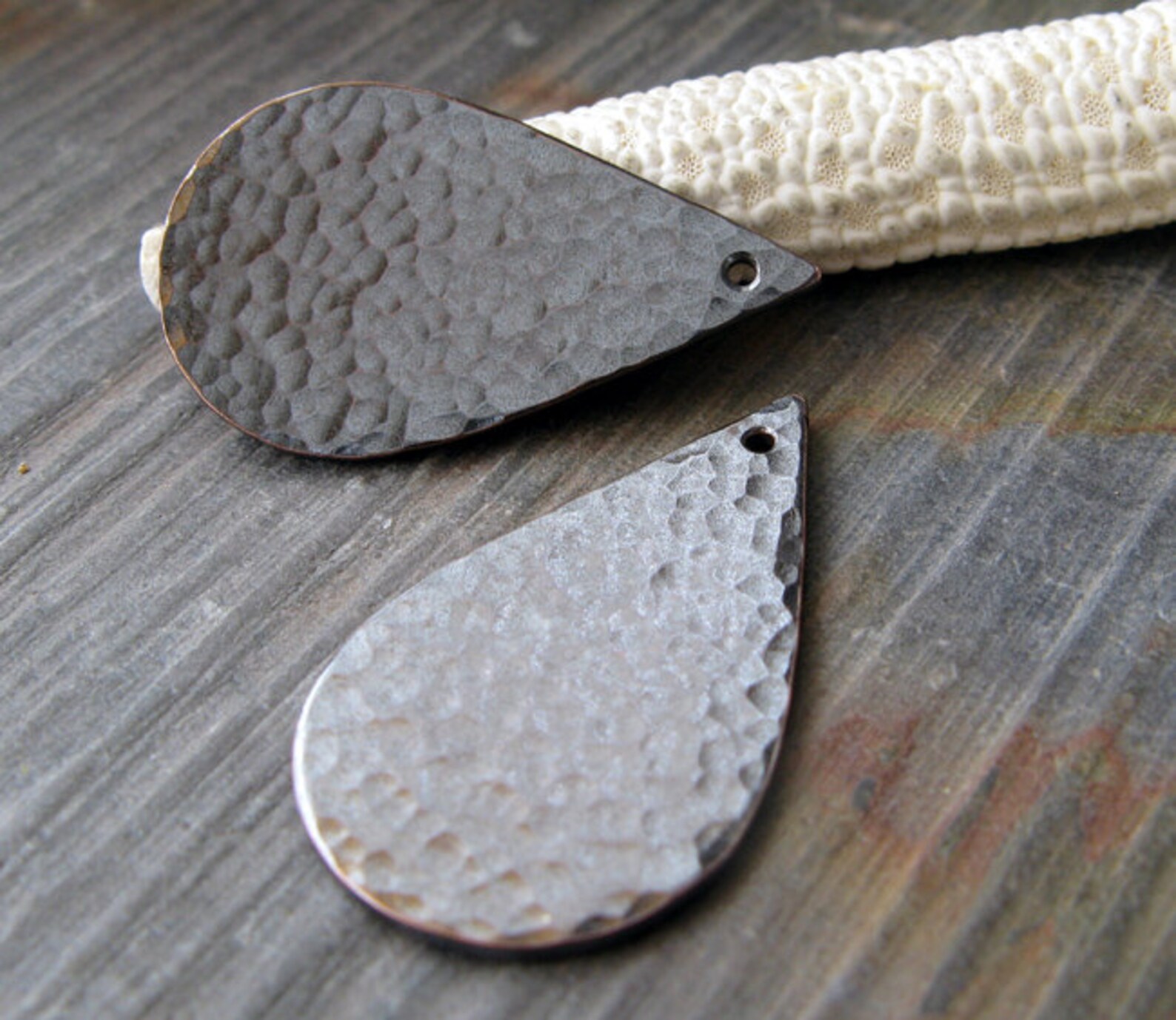 Copper Tear Drop Jewelry Findings. Hammered 29 X17mm Artisan - Etsy