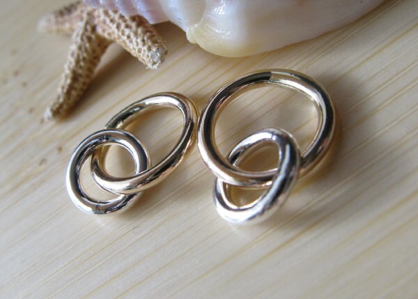 Mixed Metal Interlocking Rings Sterling Silver & 14k - Etsy