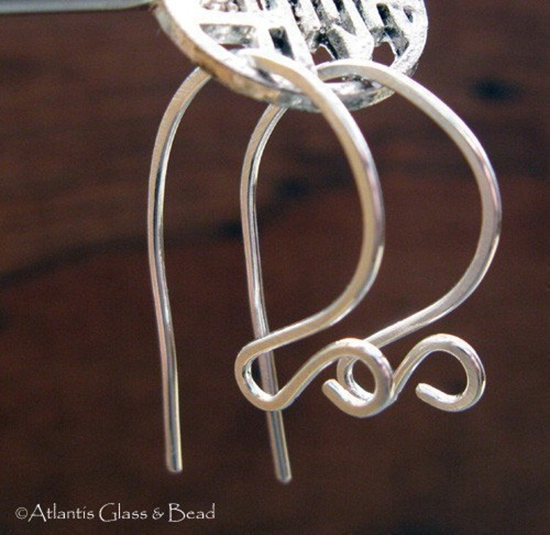 Fancy French Hook Ear Wire. Sterling Silver Artisan Earring Jewelry ...