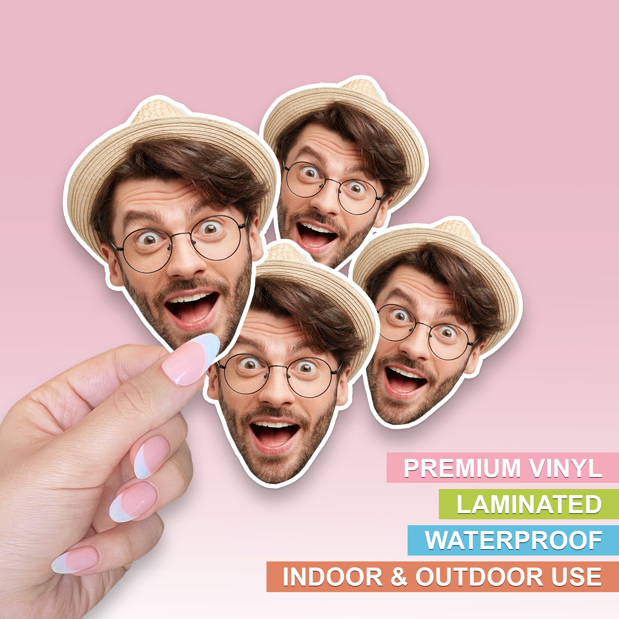 Custom Face Stickers, Custom Photo Stickers, Personalized Stickers ...
