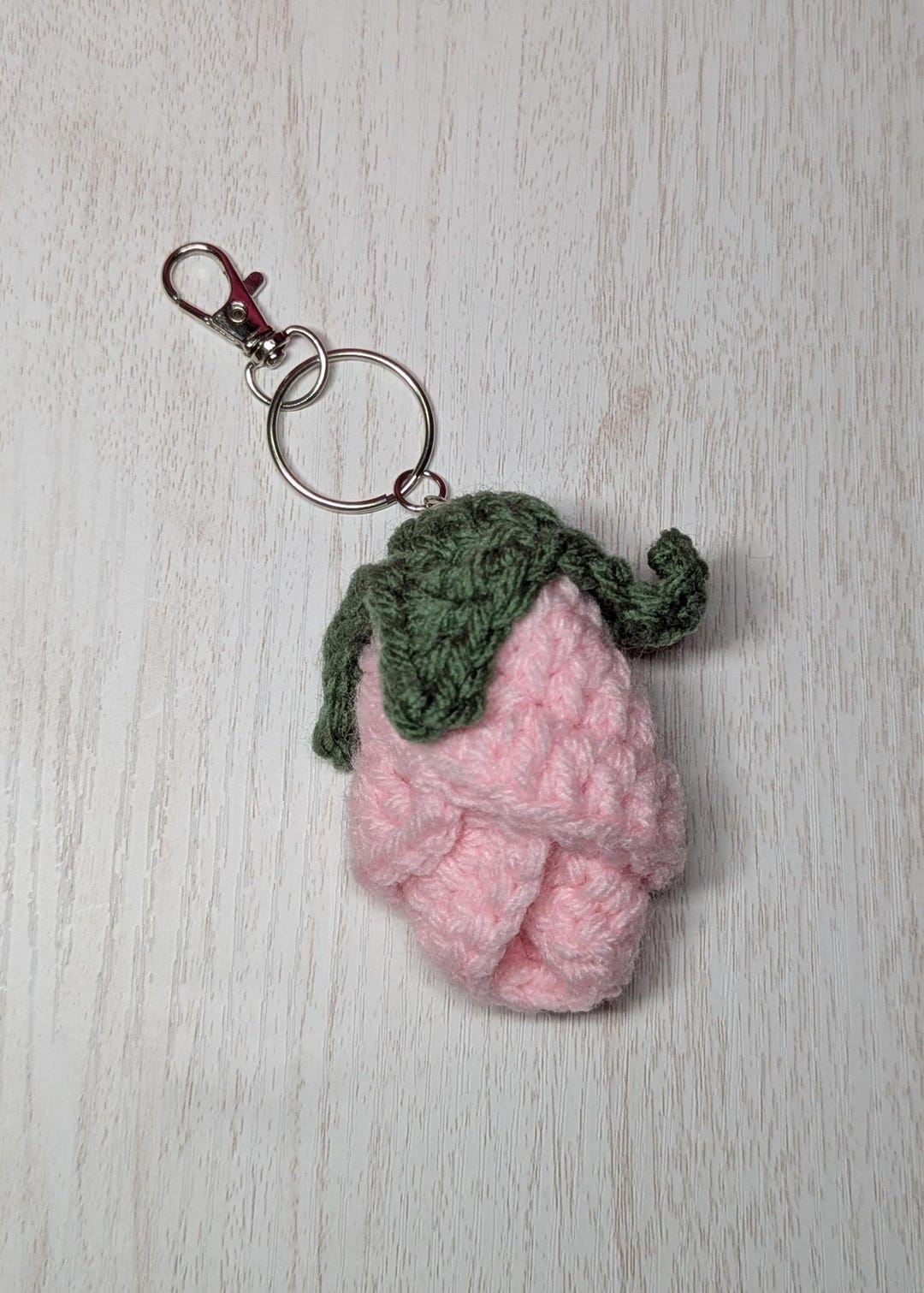 Cute Crochet Pink Rose Keychain - Romantic Gift for He - Etsy