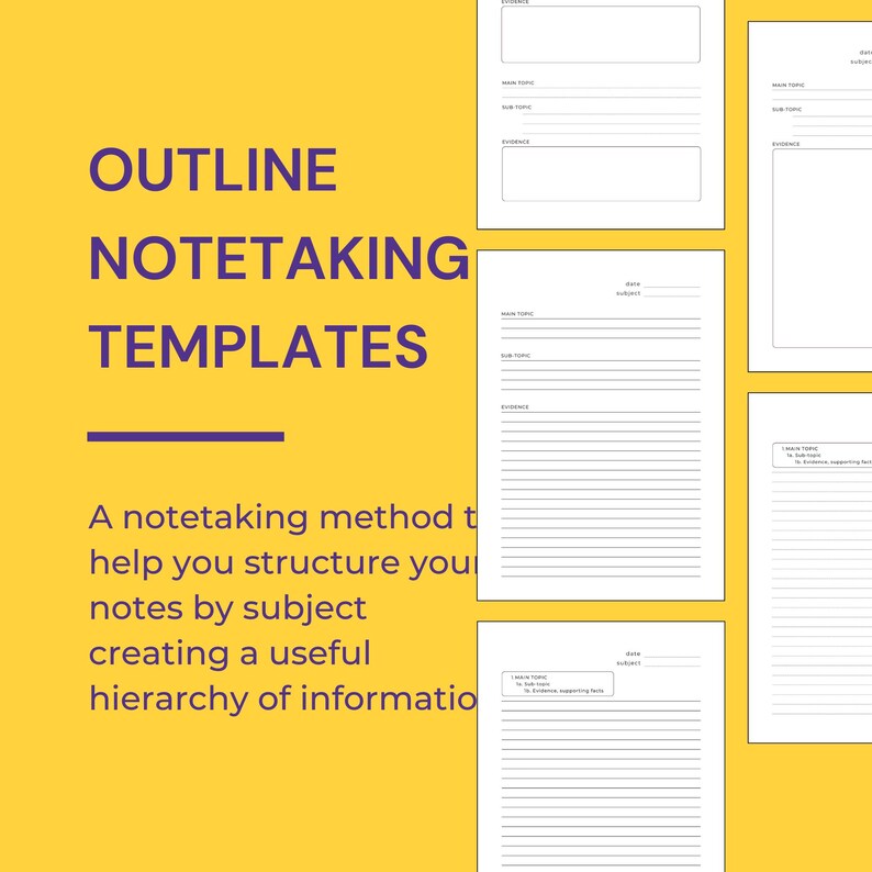Outline Notetaking Templates | 5 Format Options for Organised Notes ...