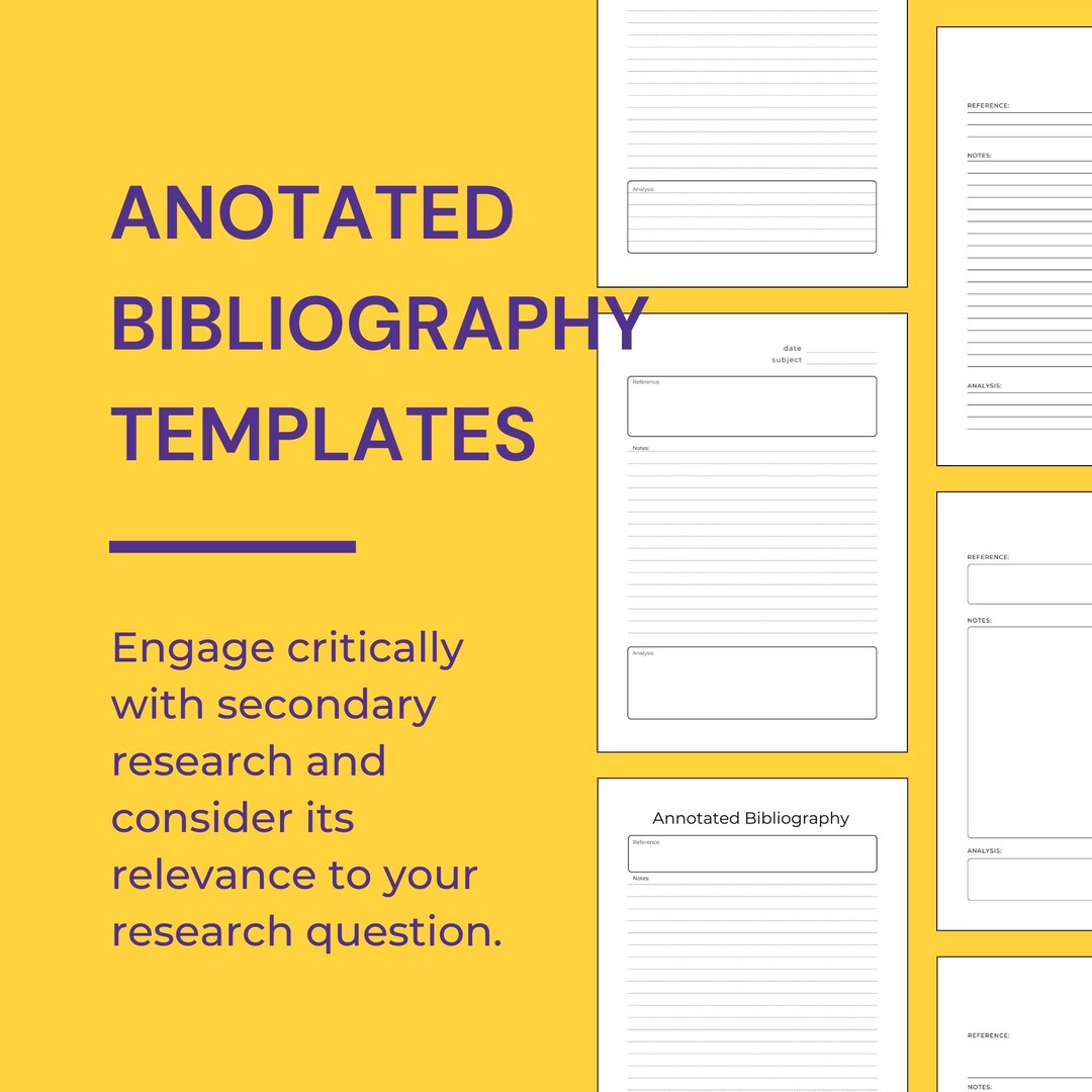 Annotated Bibliography Templates | 6 Format Options | A4 and US Letter ...