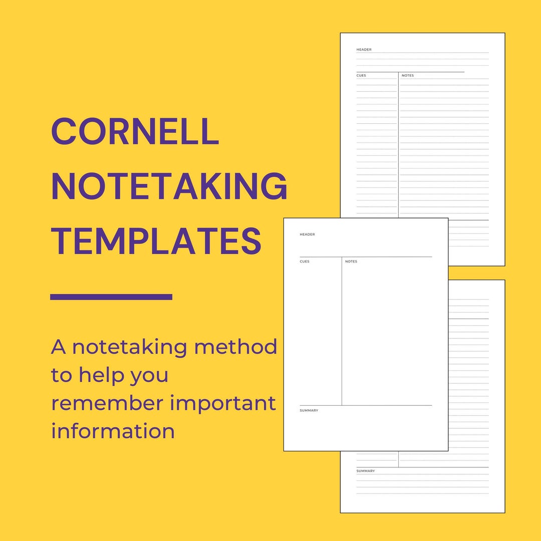 Cornell Notetaking Templates | 3 Format Options for Organised Notes ...