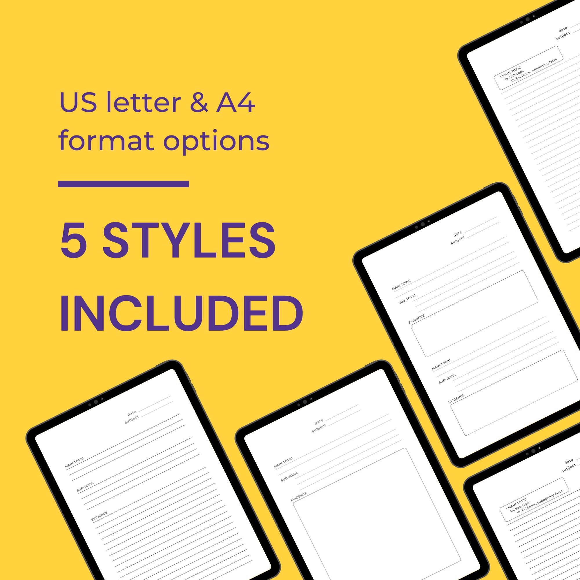 Outline Notetaking Templates | 5 Format Options for Organised Notes ...