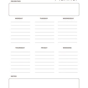 Weekly Planner Templates 3 Format Options to Organise Weekly Tasks US ...