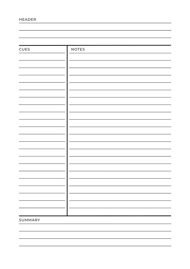 Cornell Notetaking Templates | 3 Format Options for Organised Notes ...
