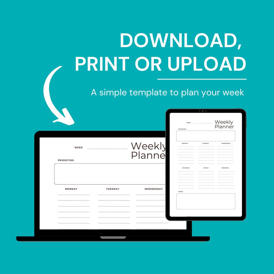Weekly Planner Templates | 3 Format Options to Organise Weekly Tasks ...