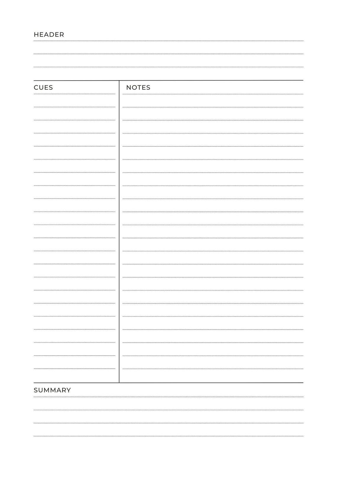 Cornell Notetaking Templates | 3 Format Options for Organised Notes ...