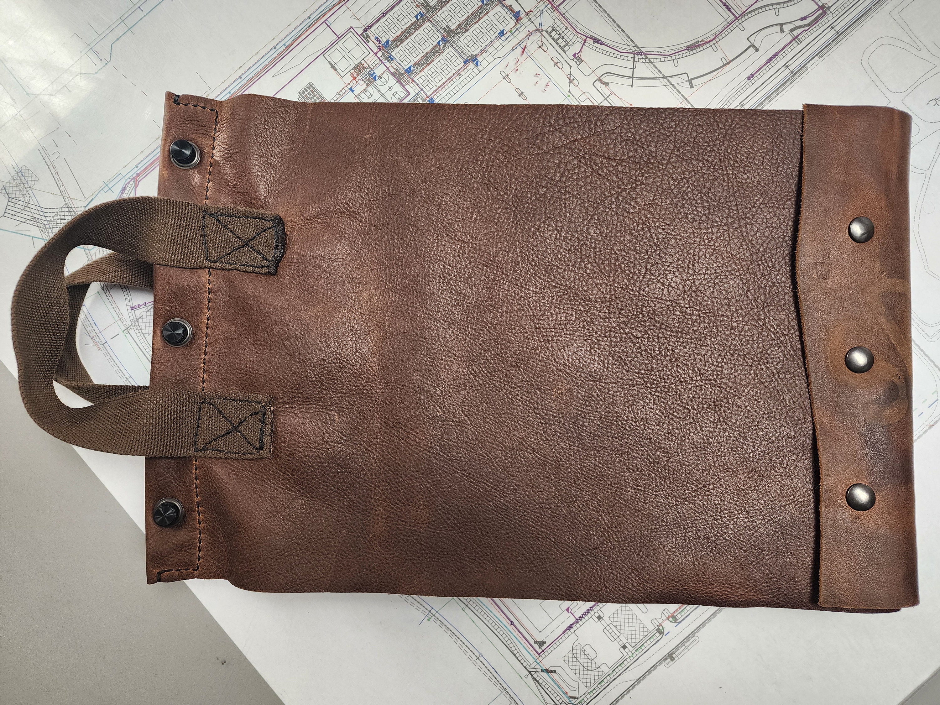 Leather Construction Blueprint Protector - Etsy