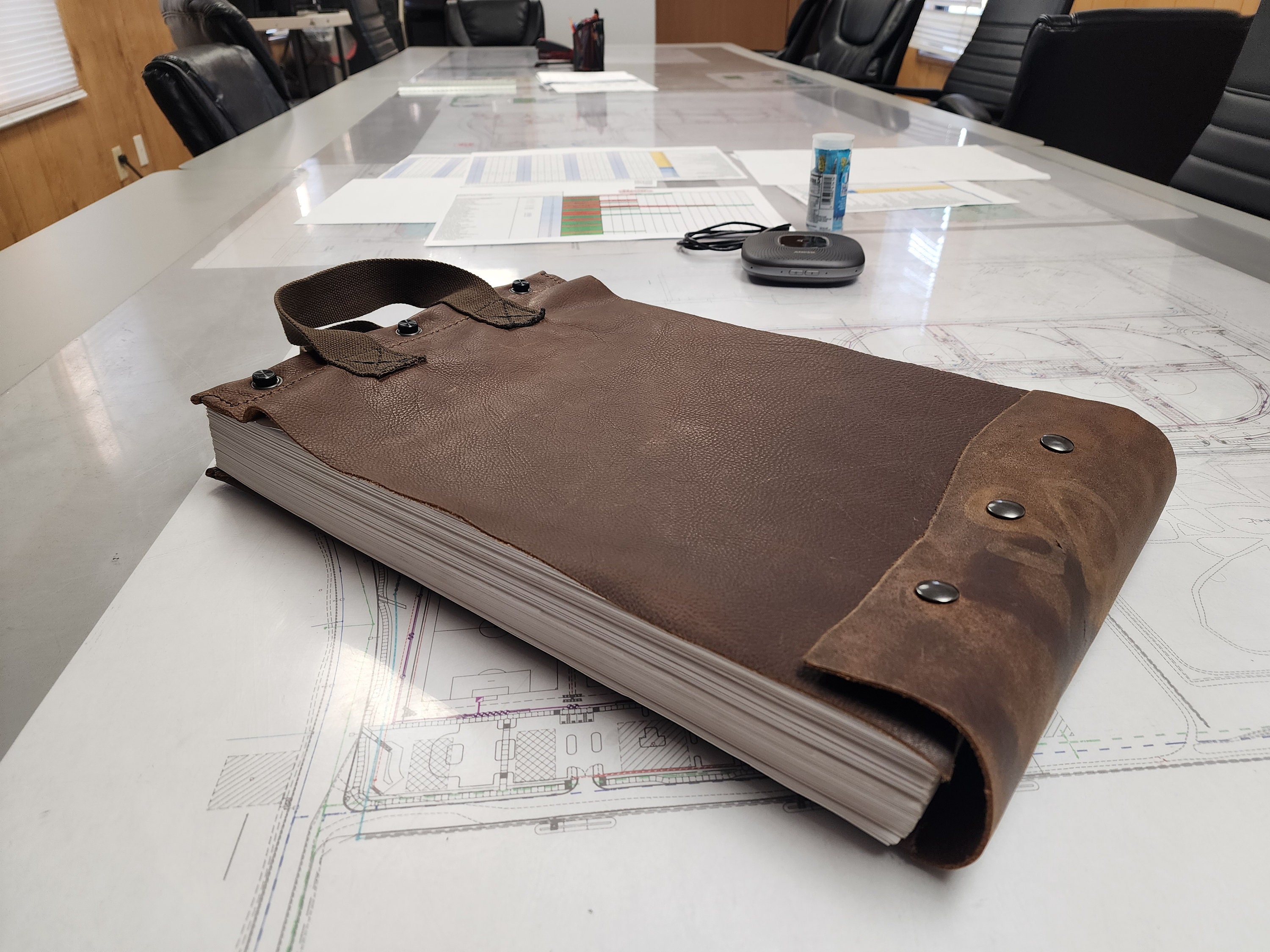 Leather Construction Blueprint Protector - Etsy