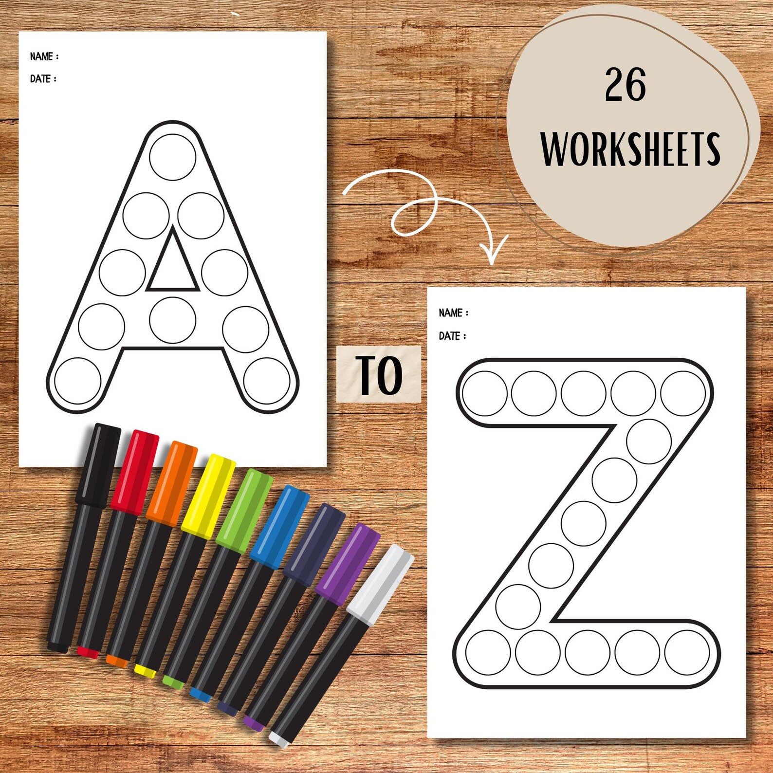 Alphabet Dot Marker Worksheets, 26 Pages, Dot Marker Activities for ...