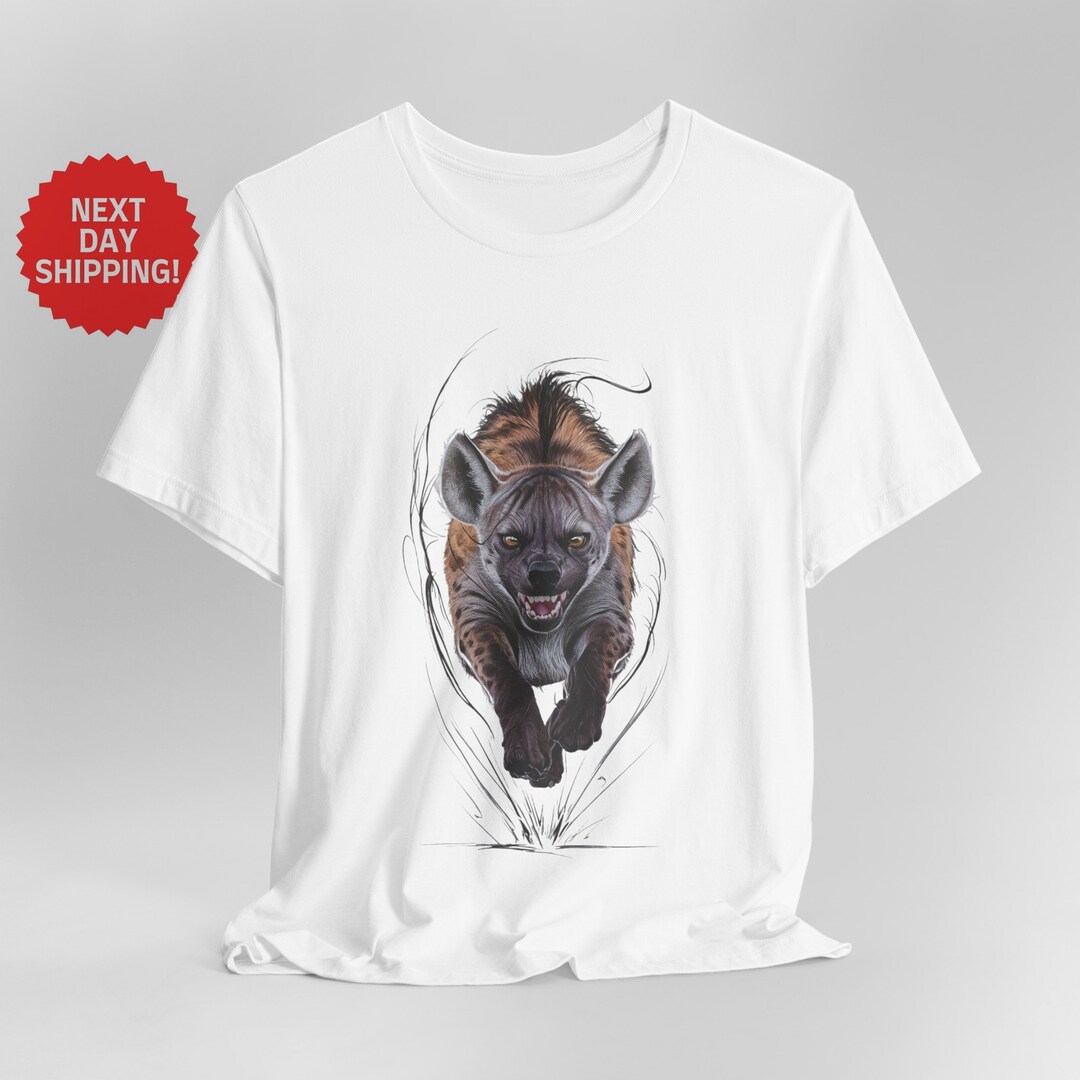 Fierce Hyena T-shirt - Fierce Hyena Tee - Graphic T-shirt for Animal ...