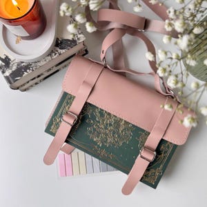 Handmade Leather Book Bag, Vintage Style Book Carrier With Straps, Book ...