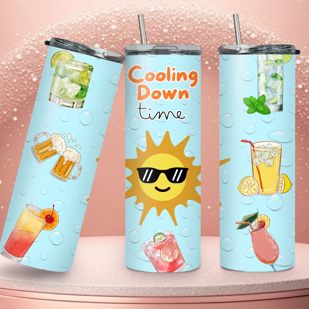 Cooling Down Time Tumbler Wrap 20oz Skinny Tumbler Sublimation Design ...