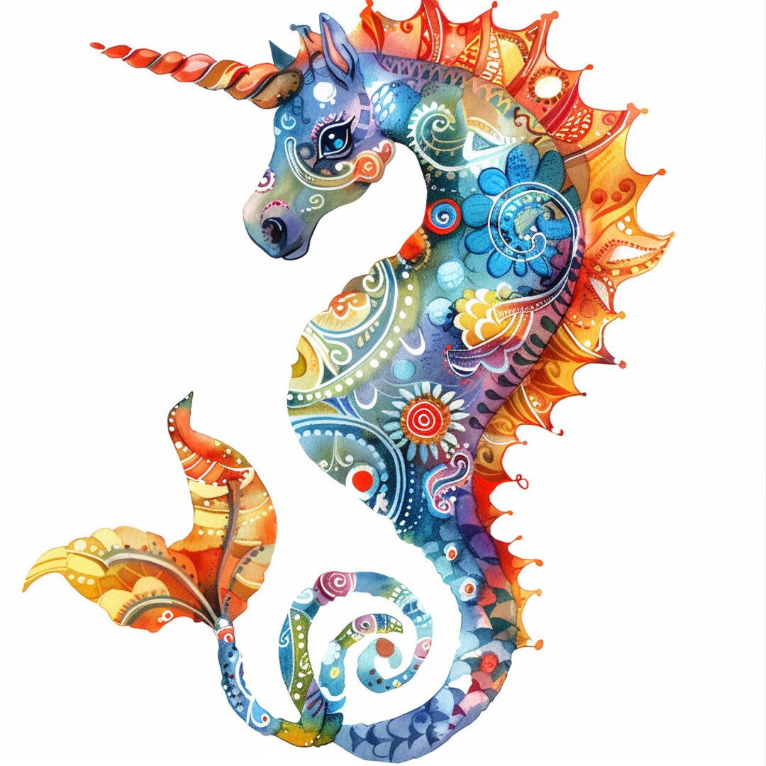 Digital Print Svg Sea Horse - Etsy