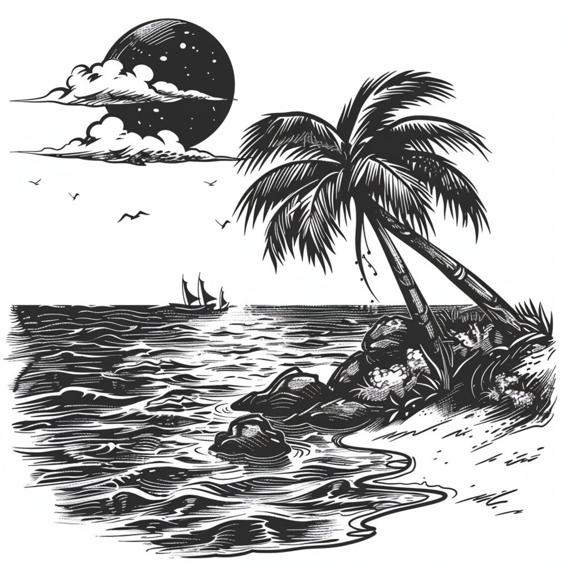 Digital Print Svg Beach Tropical - Etsy