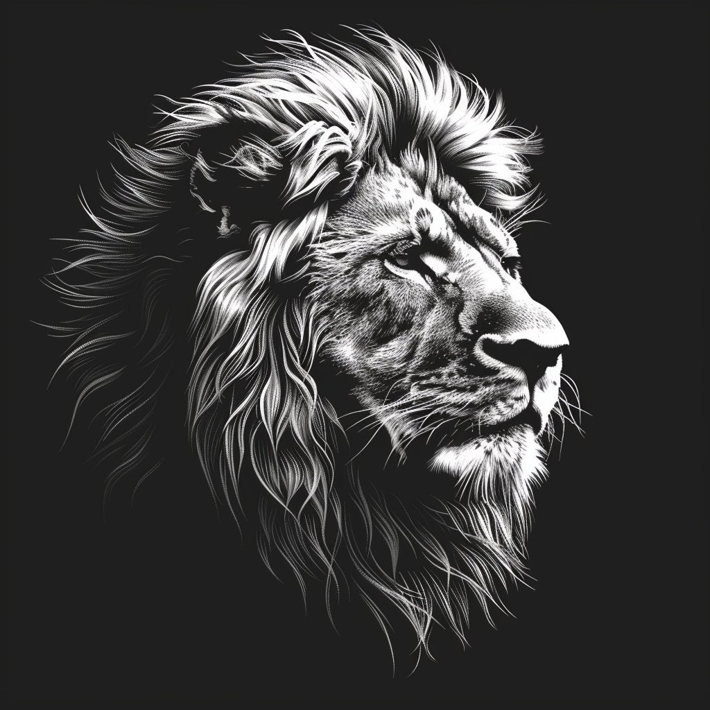 Digital Print Lion Svg - Etsy