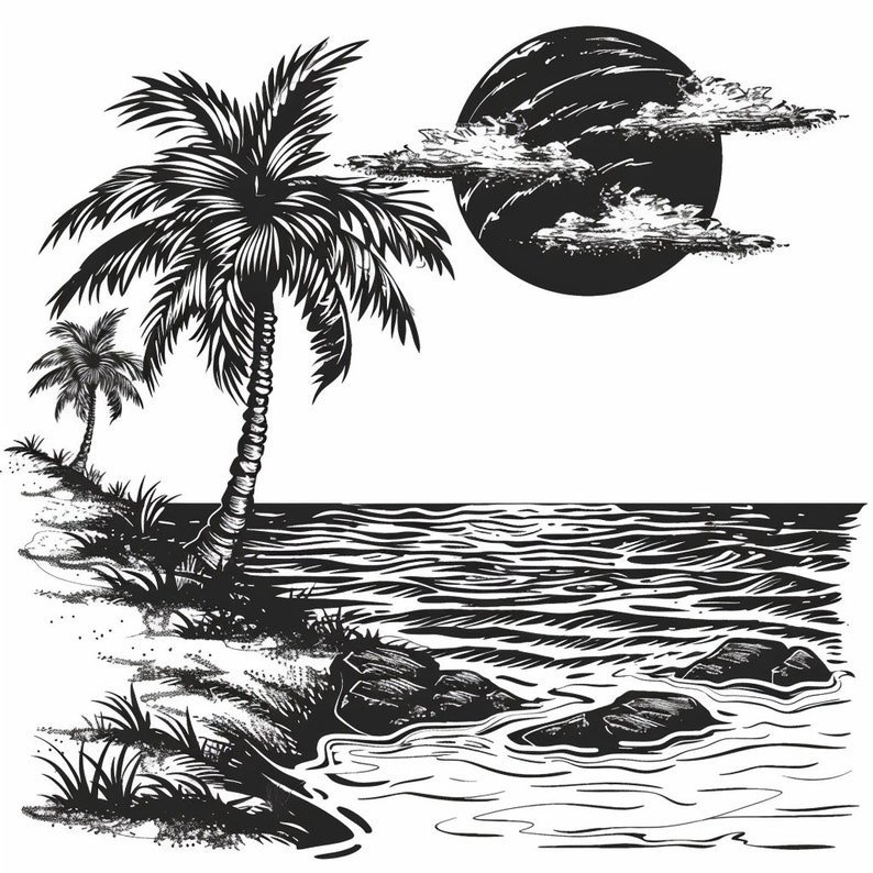 Digital Print Svg Beach Tropical - Etsy