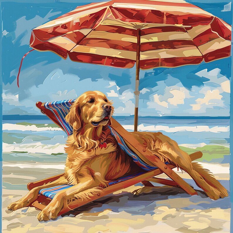 Labrador Dog Sitting Under the Umbrella - Etsy