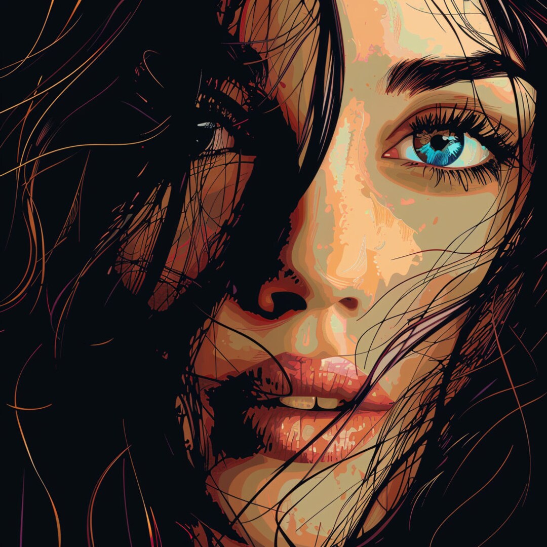 Clip Art Fantastic Blue Eyes Girl - Etsy