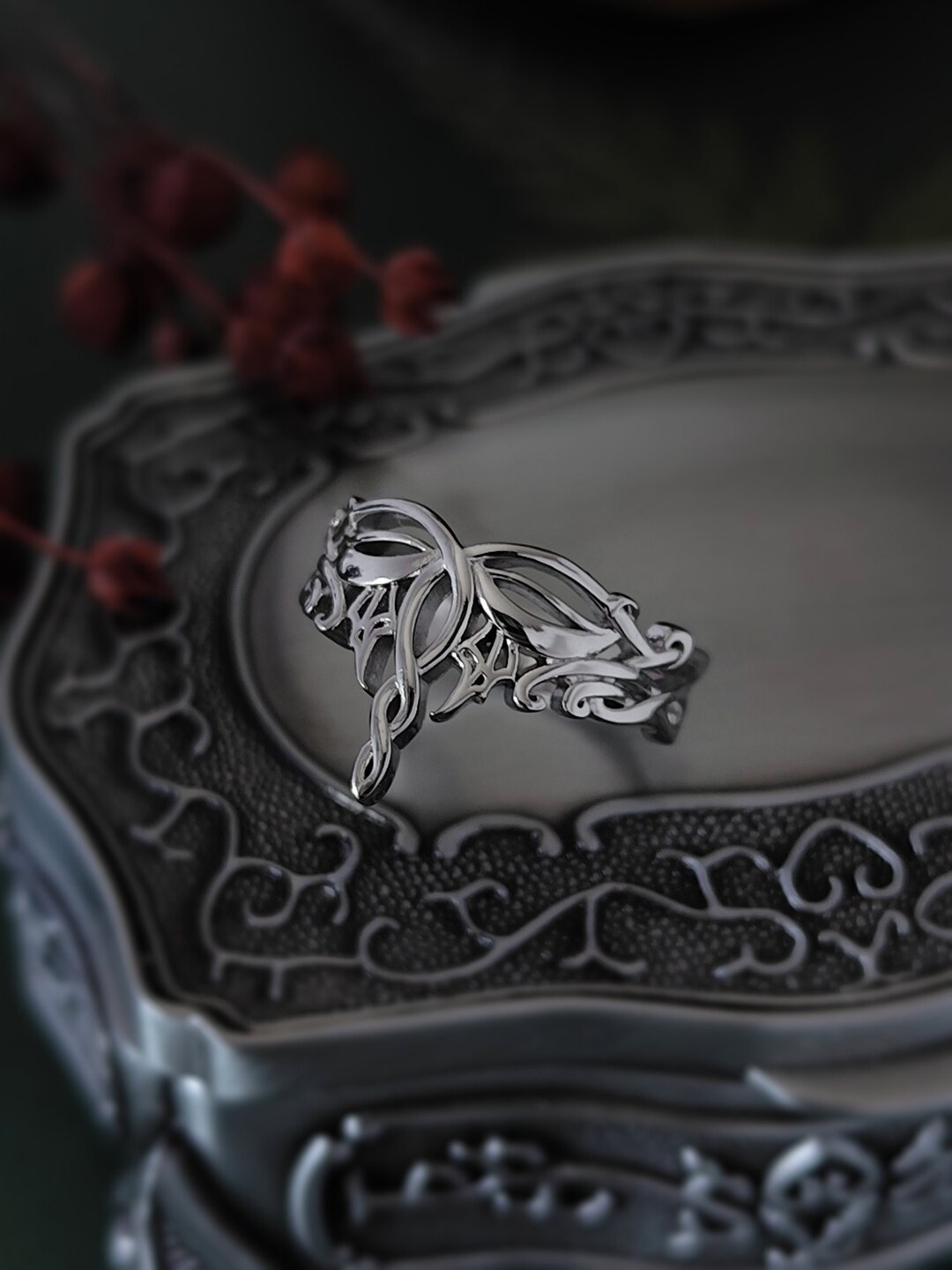 Elvish Crown Ring, Arwen Tiara Ring, Elven Ring, Arwen Ring, Elvish ...