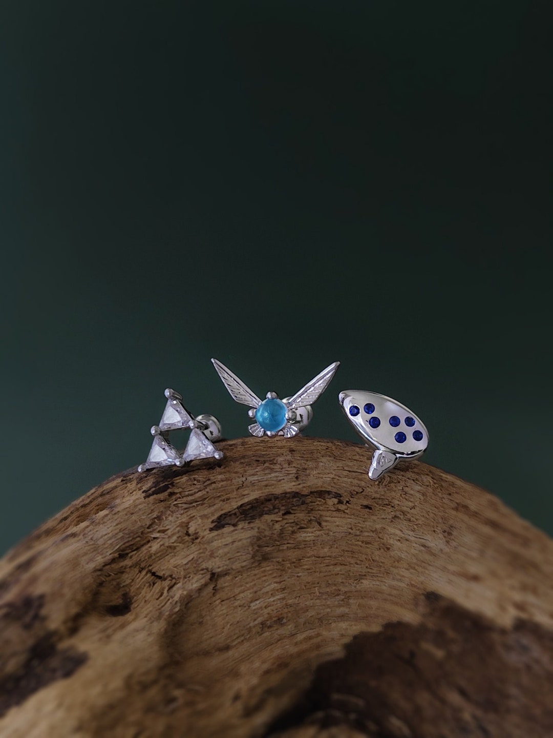 Ocarina, Navi & Triforce Earring Stud, Link Cosplay, Flower Tears of ...