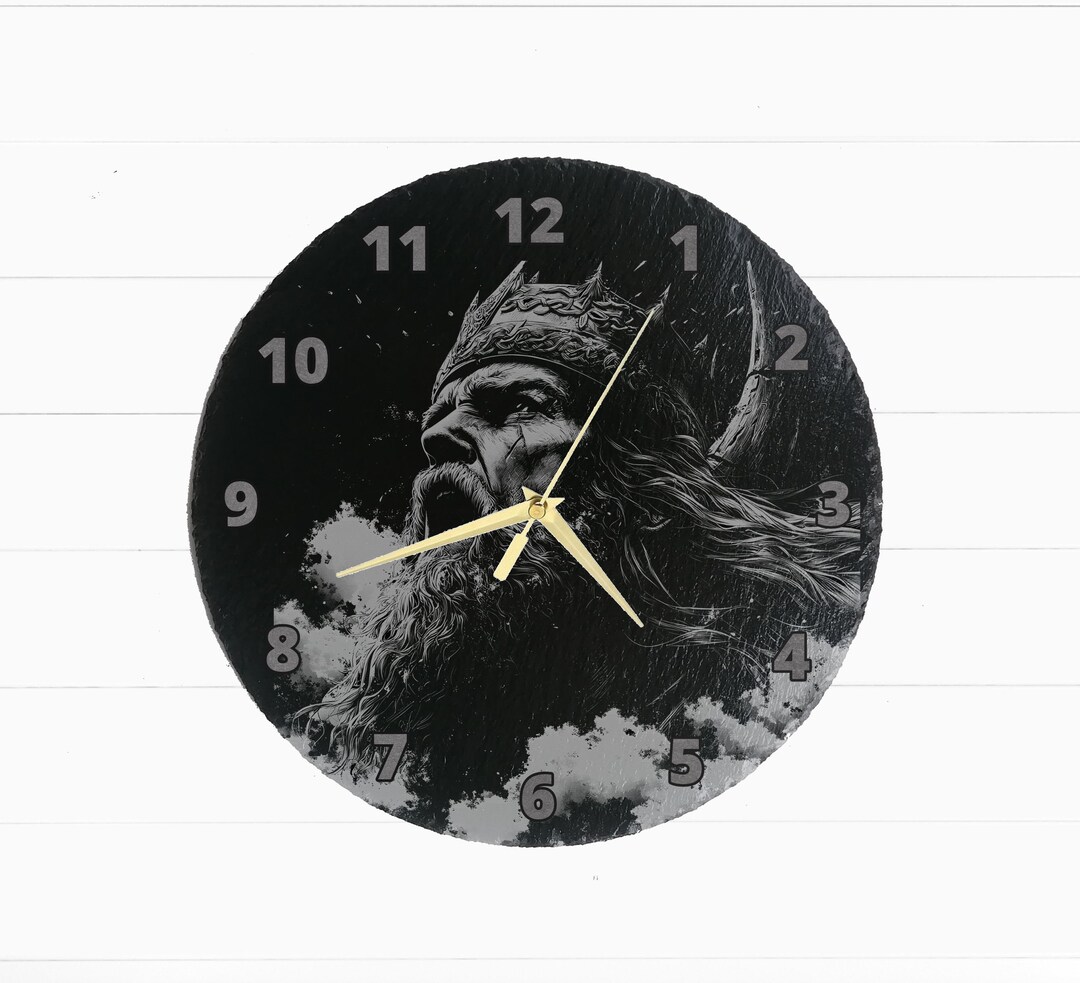 Laser Engraved Viking Warrior Slate Wall Clock - Rustic Décor - Etsy UK