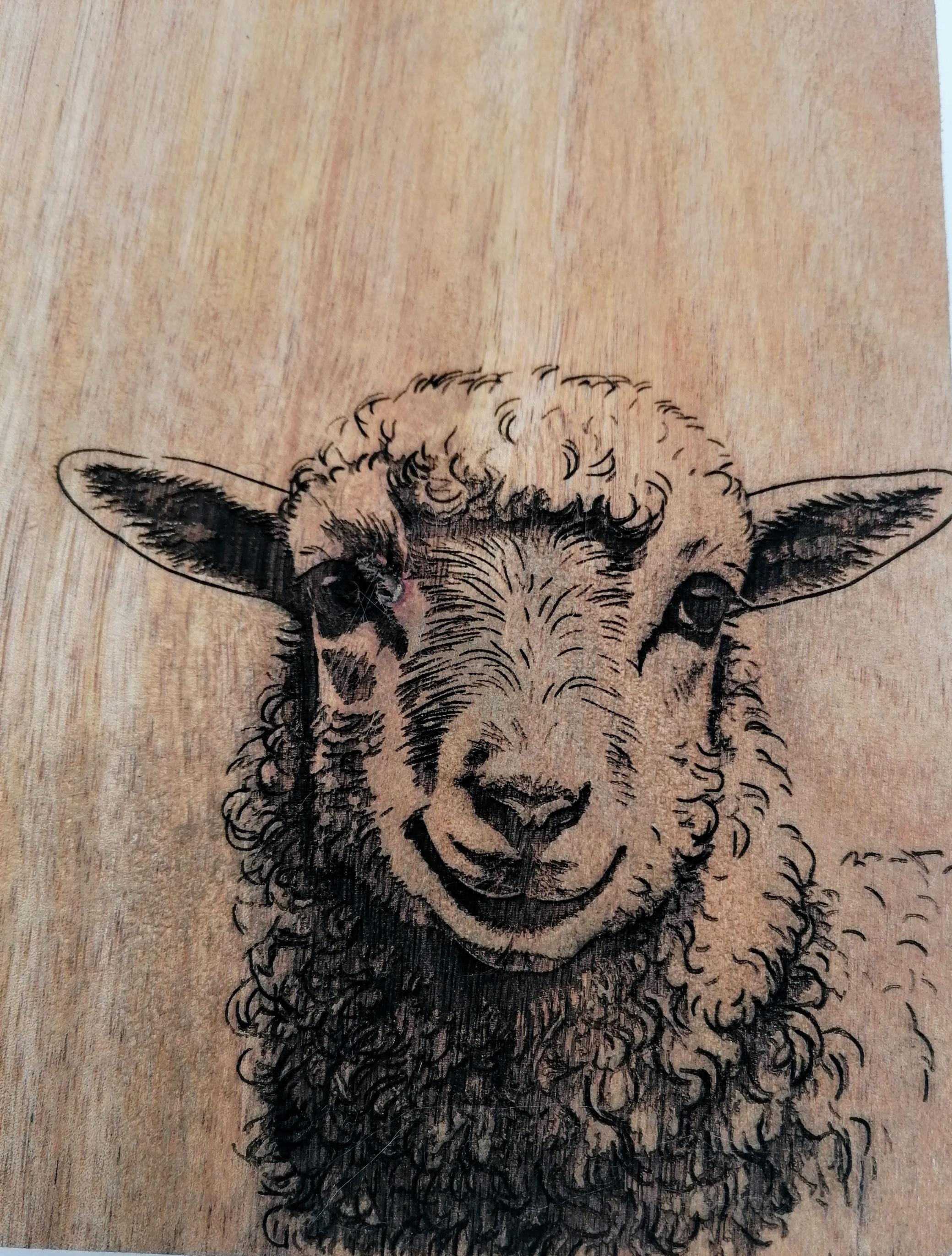 Stunning Sheep Laser Engraved Wooden Serving Board - Anniversaries ...