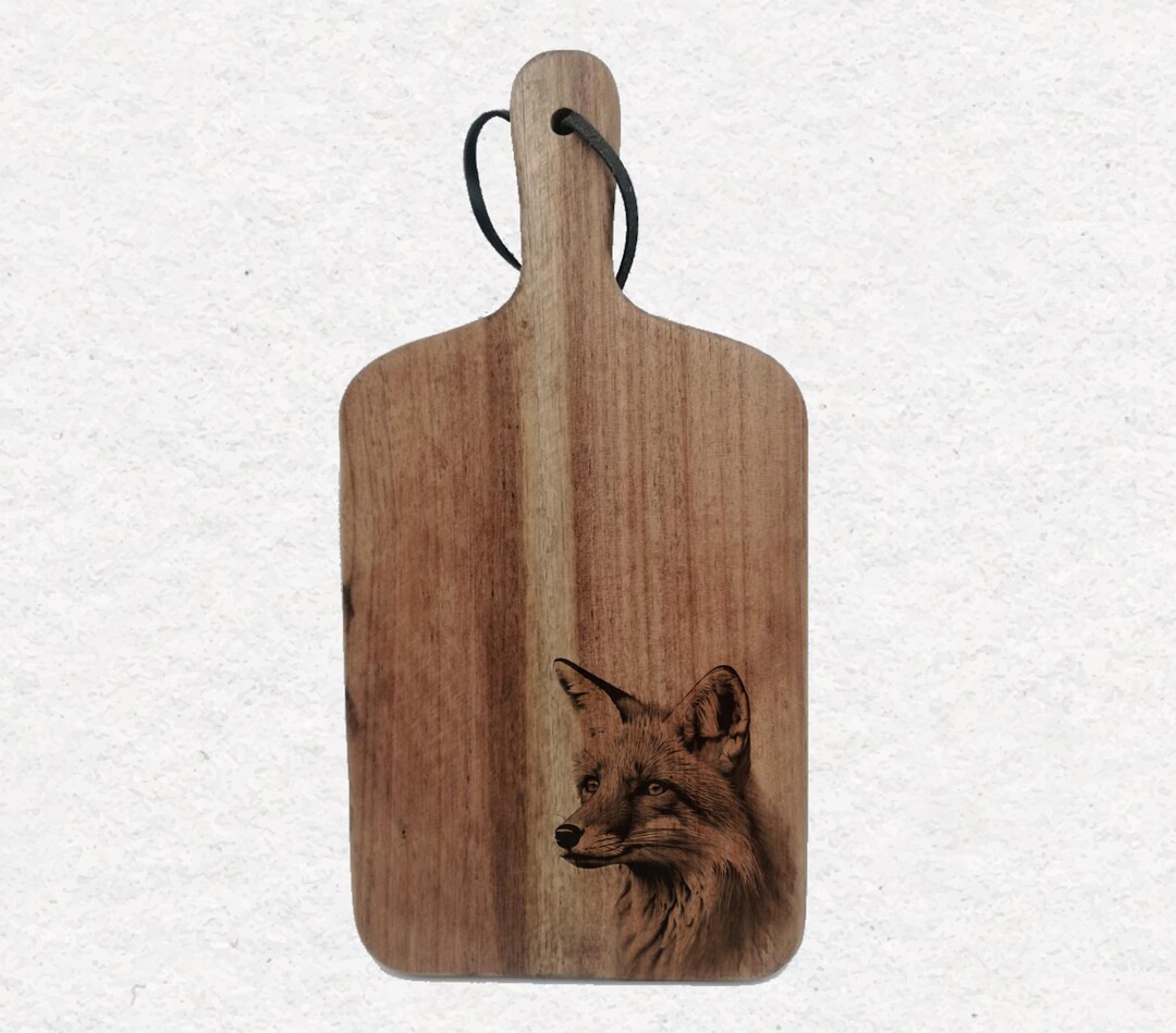 Engraved Wooden Fox Serving Board: Acacia Wood Chopping Board - Etsy