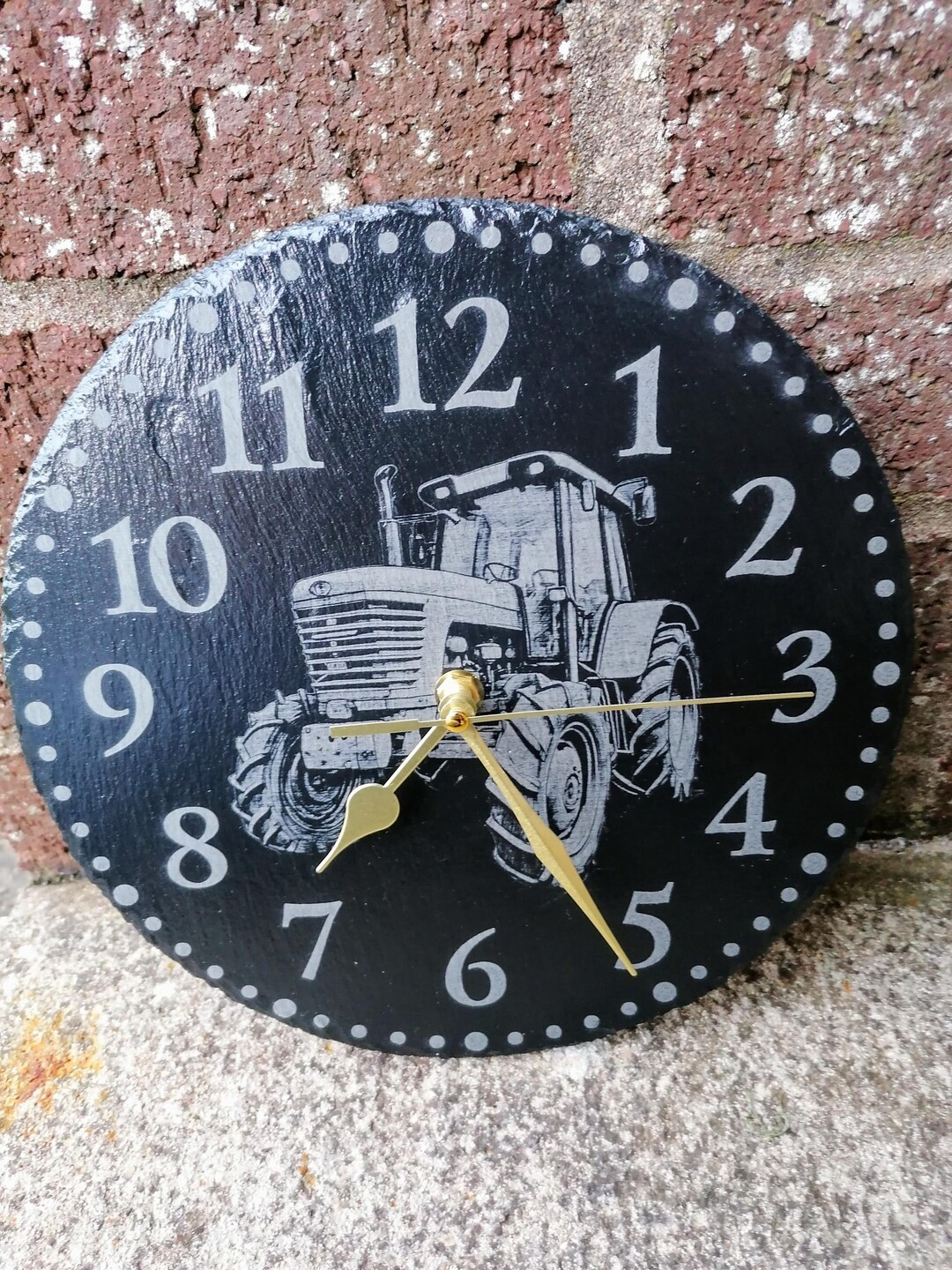 Laser Engraved Tractor Slate Wall Clock - Rustic Décor - Etsy