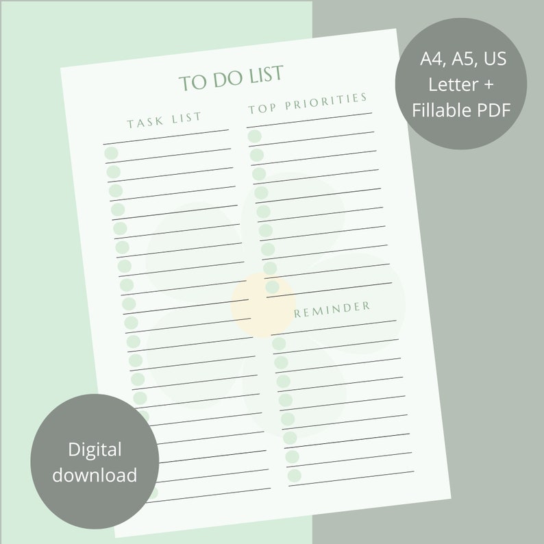 Daily Flower Simple Task List Template-minimal Printable Task List ...