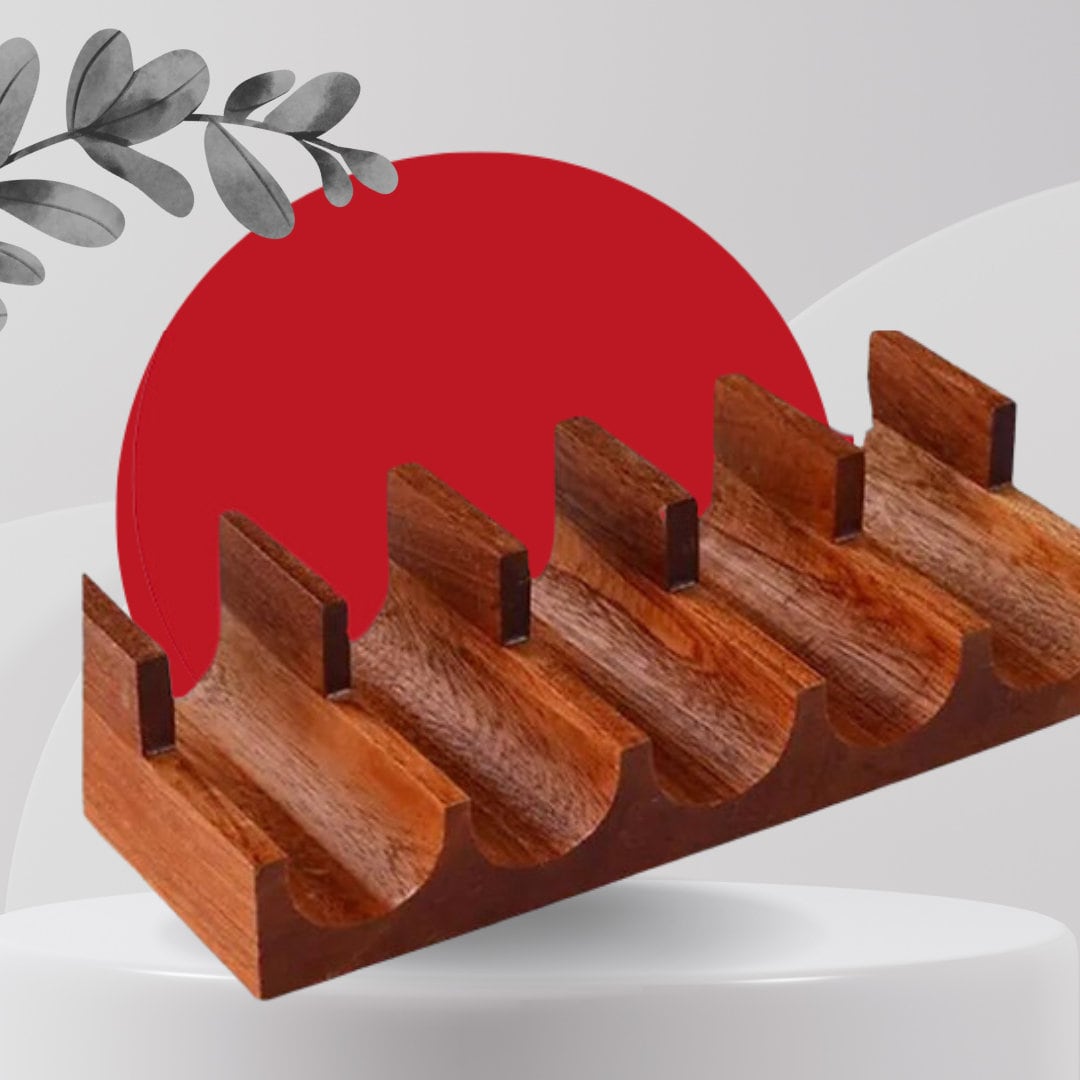 5 PC Walnut Sushi Taco Holders. Temaki Holders, Sushi Taco Rack, Taco ...