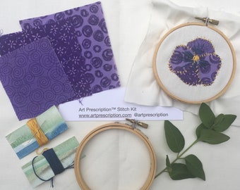 Slow Stitch: Art Prescription™ Stitch Kit, Textile Art, Meditative ...