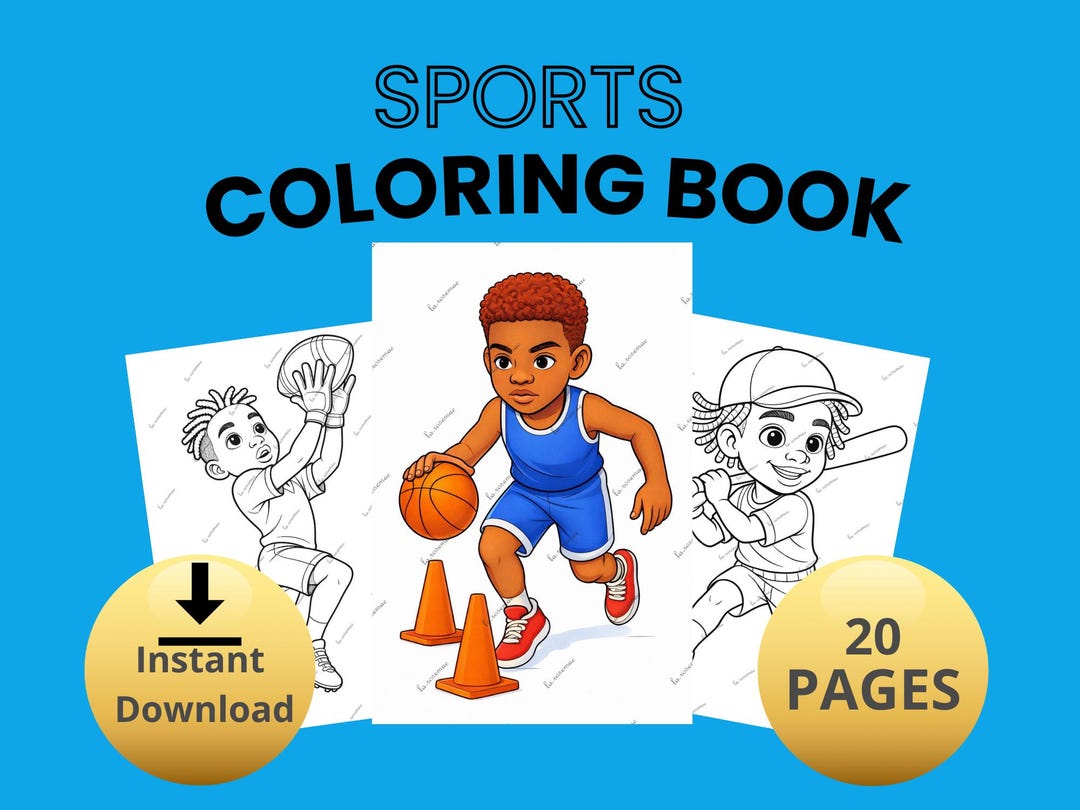 Sports Coloring Book for Black Boys | Inclusive Coloring Pages | Screen ...