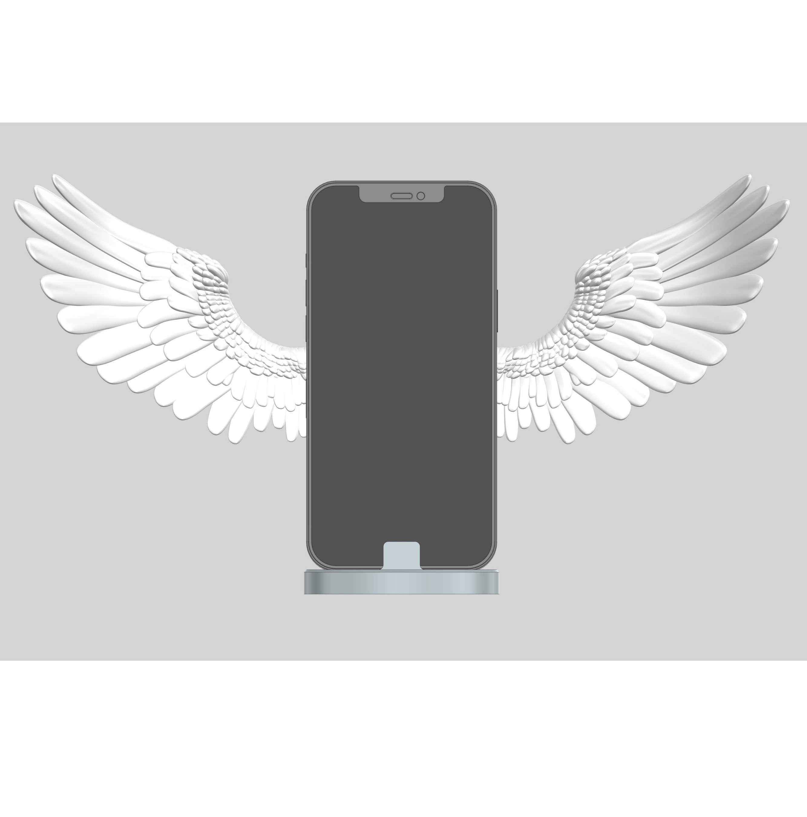 Angel Wings Phone Stand for Desk 3D Print STL File | Phone Stand | Desk ...