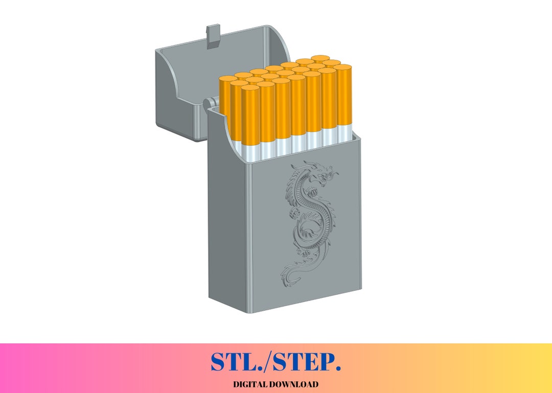 Cigarette Box 3D Print STL File | Cigarette Case | 3D Digital File | 3D ...