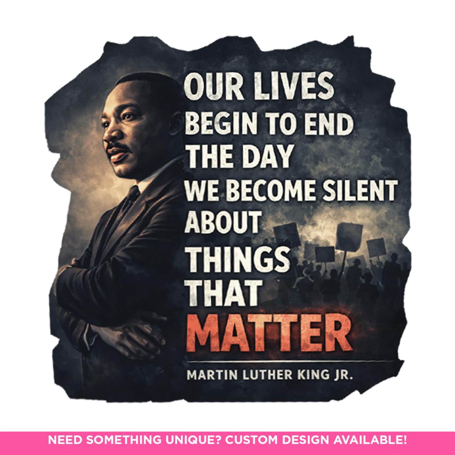 Martin Luther King Jr Quote Wall Art PNG | Civil Rights Inspirational ...