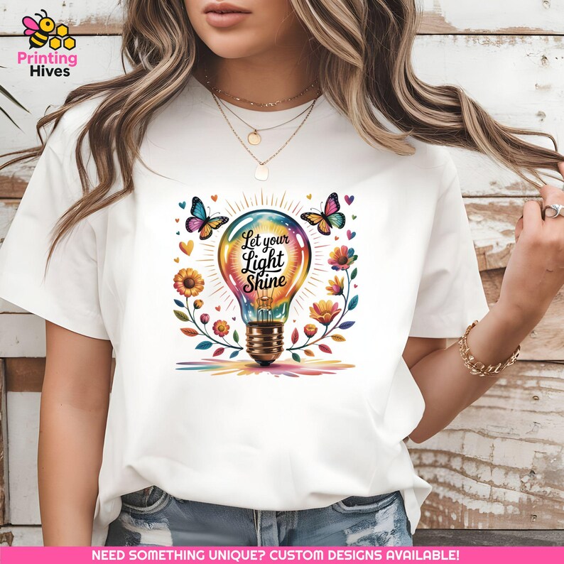 Inspirational Light Bulb PNG: Butterfly Floral Design (digital Download ...