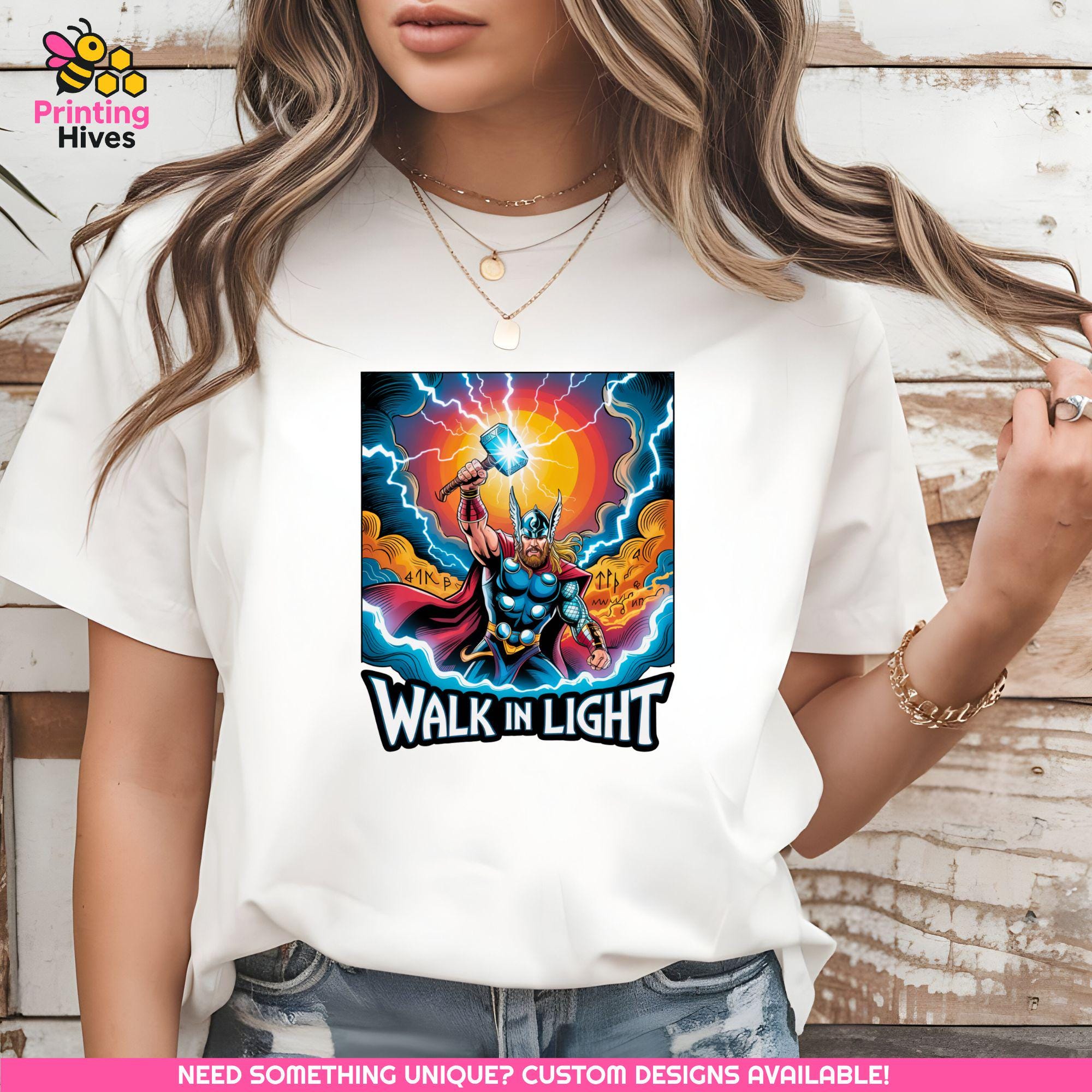 Walk in Light PNG | Thunder Hero Inspired Faith Sublimation Design ...