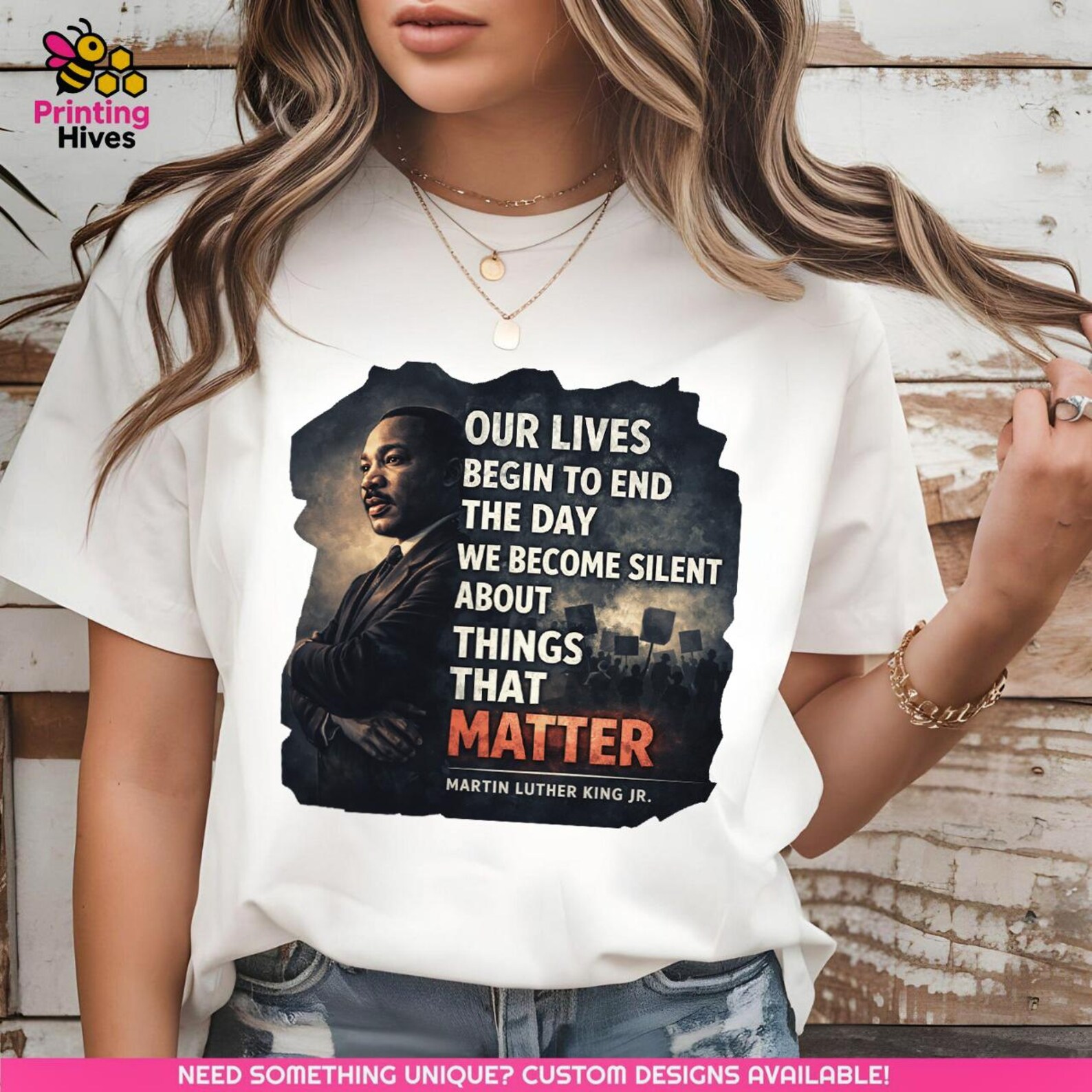 Martin Luther King Jr Quote Wall Art PNG | Civil Rights Inspirational ...