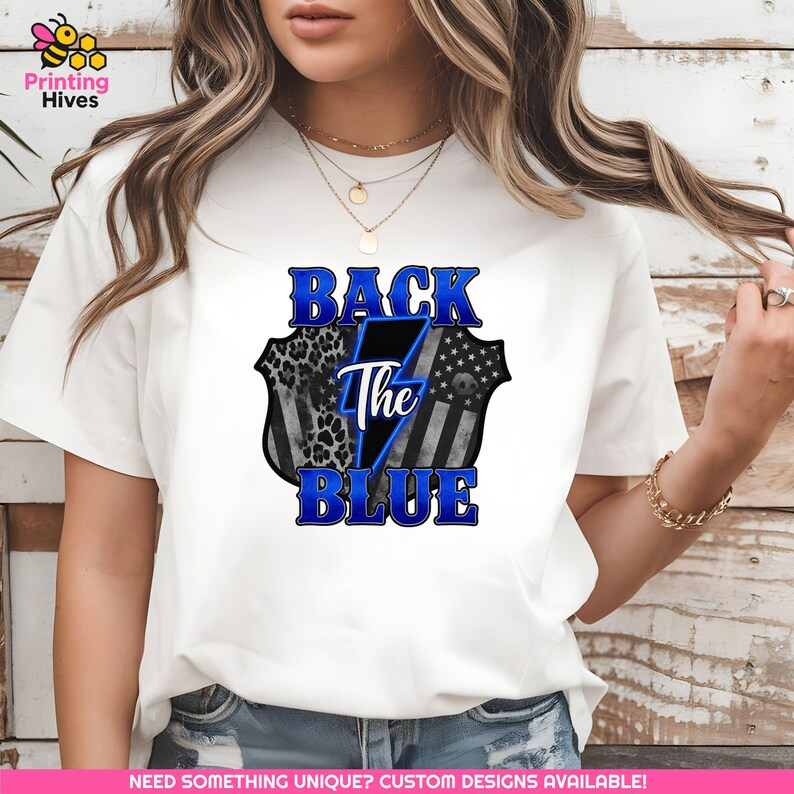 Back the Blue T-shirt PNG | Thin Blue Line Badge Design | American Flag ...