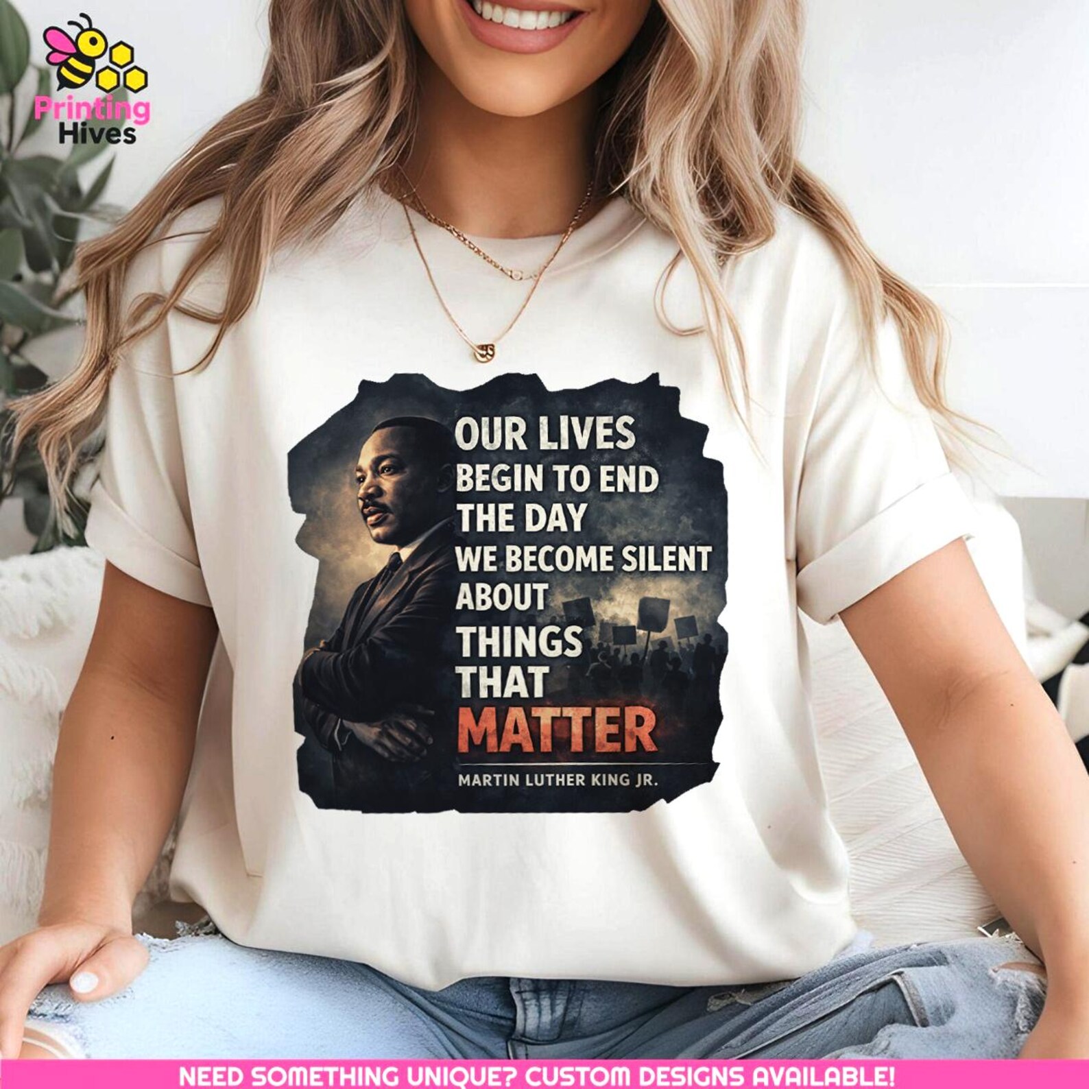 Martin Luther King Jr Quote Wall Art PNG | Civil Rights Inspirational ...