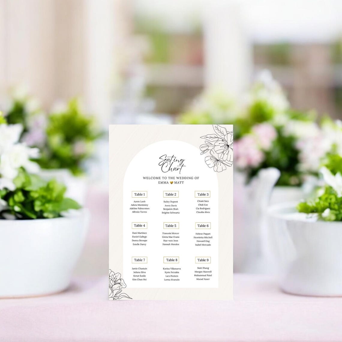 Wedding Printable Wedding Seating Chart Seating Chart Wedding Template ...